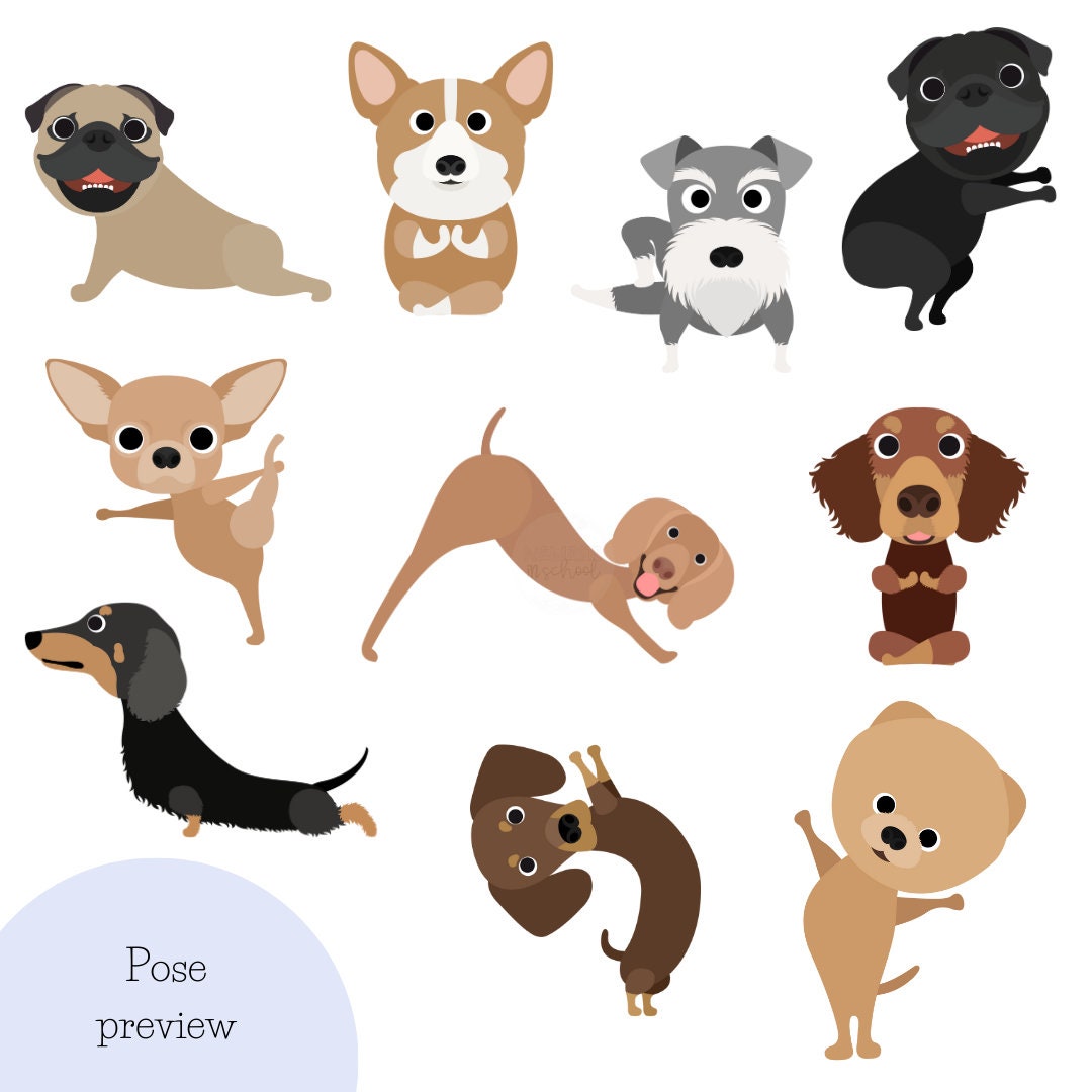 Mindful Minute Yoga Pose Bulletin Board | Yoga Stretch Dog Classroom ...