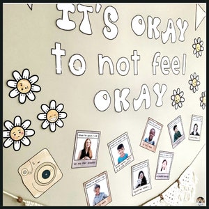 Retro Groovy Classroom Decor | Mental Health Bulletin Board Display for ...