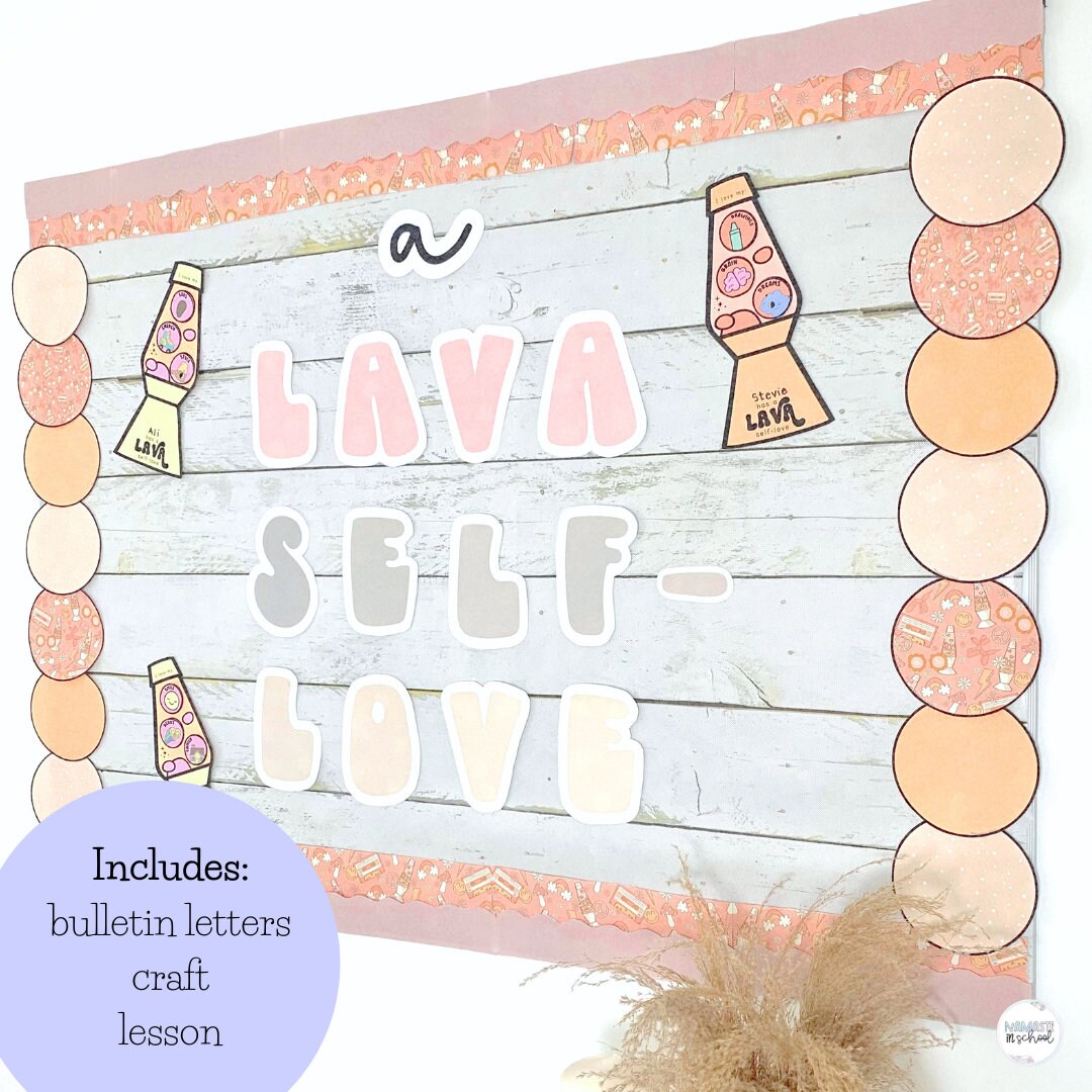 Self Love Club Decor Groovy Lava Lamp Classroom Bulletin Kit Valentines ...