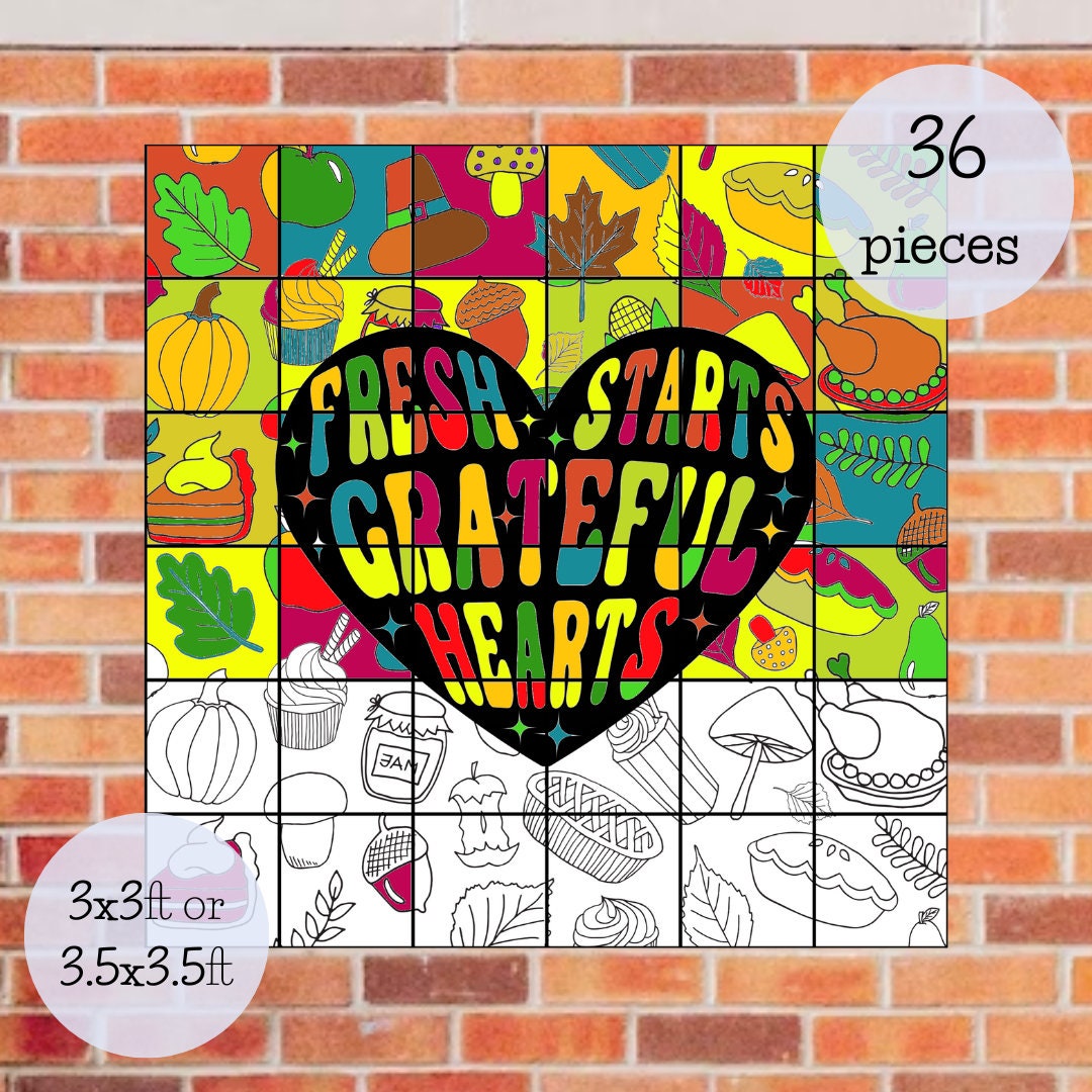 Collaborative Coloring Poster Art Project Fall Bulletin Board Idea ...