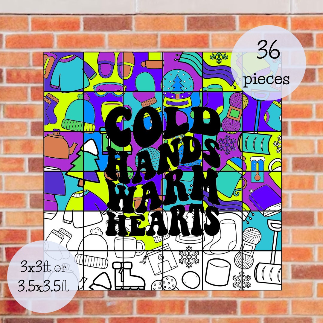 Winter Bulletin Board Idea Collaborative Coloring Art Project ...