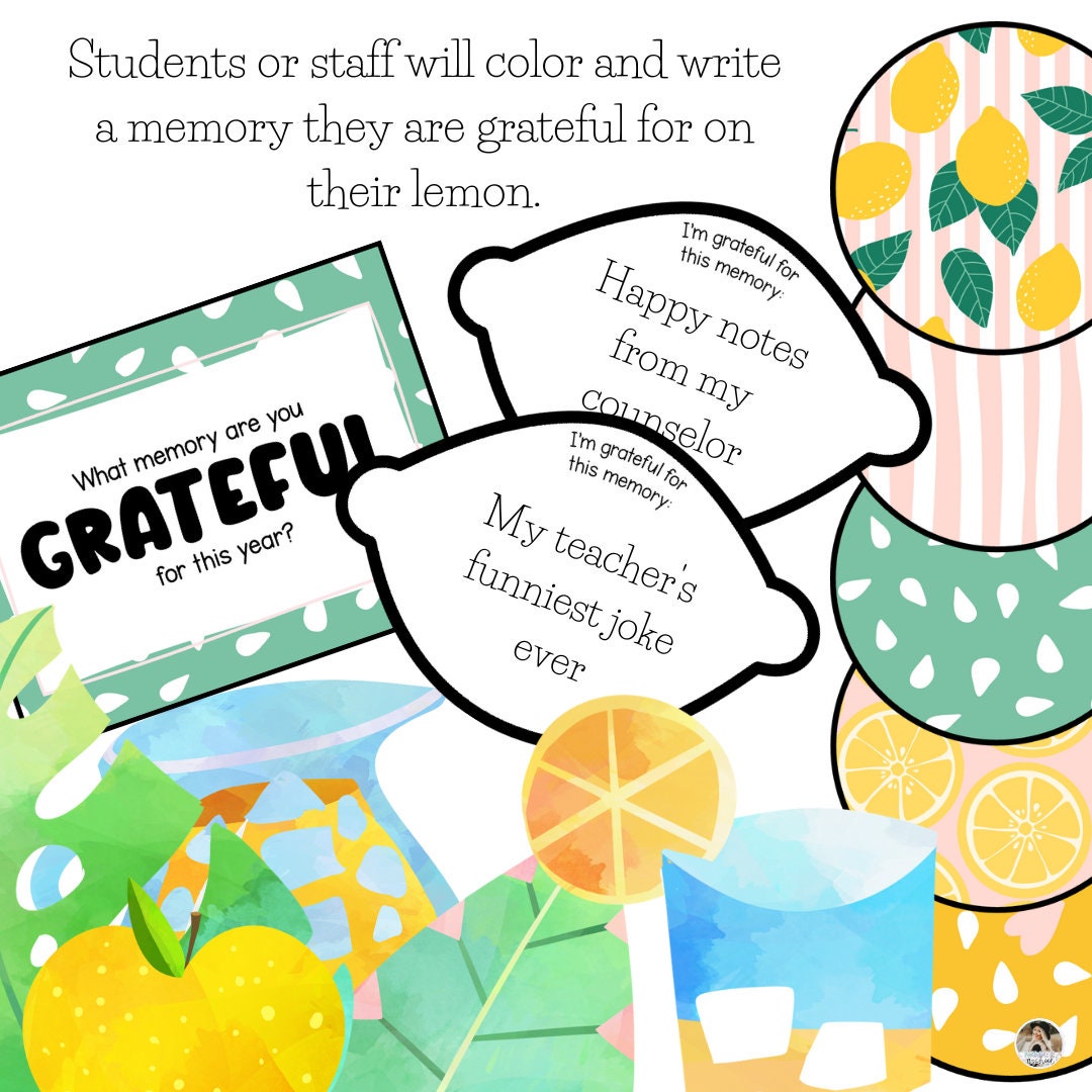 Summer Bulletin Board Kit Lemon Classroom Decor for Counseling Offices ...