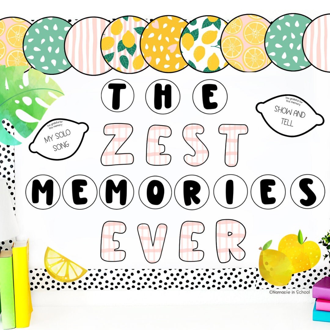 Summer Bulletin Board Kit Lemon Classroom Decor for Counseling Offices ...