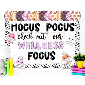 Halloween Hocus Pocus Bulletin Board Class Decor for Mental Health and ...
