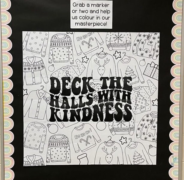 Collaborative Coloring Poster - Christmas Classroom Decor - Ugly ...