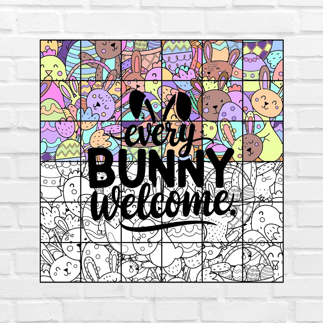 Every Bunny Welcome - Easter Collaborative Poster - Spring Coloring ...