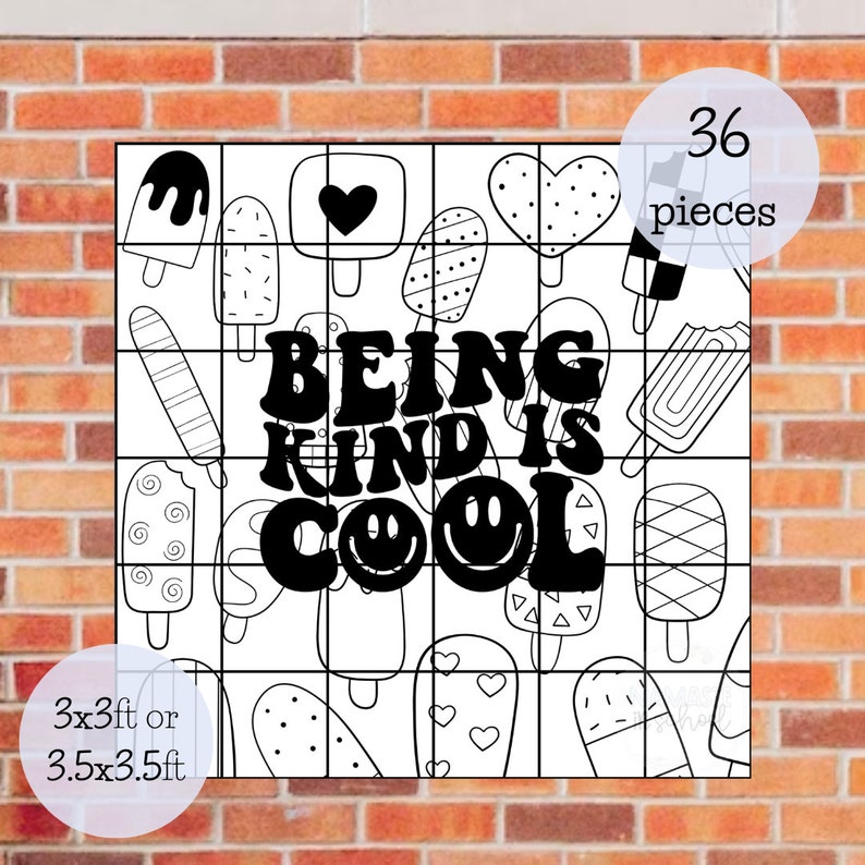 Being Kind is Cool Poster Collaborative Coloring Poster Kindness ...
