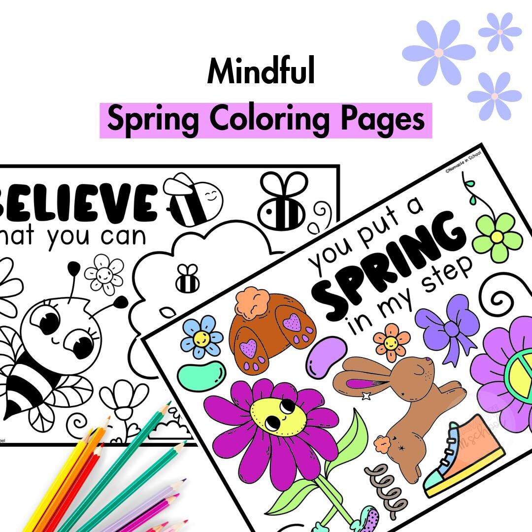 Spring Coloring Book - Spring Mindful Coloring Pages - Calm Down Corner ...