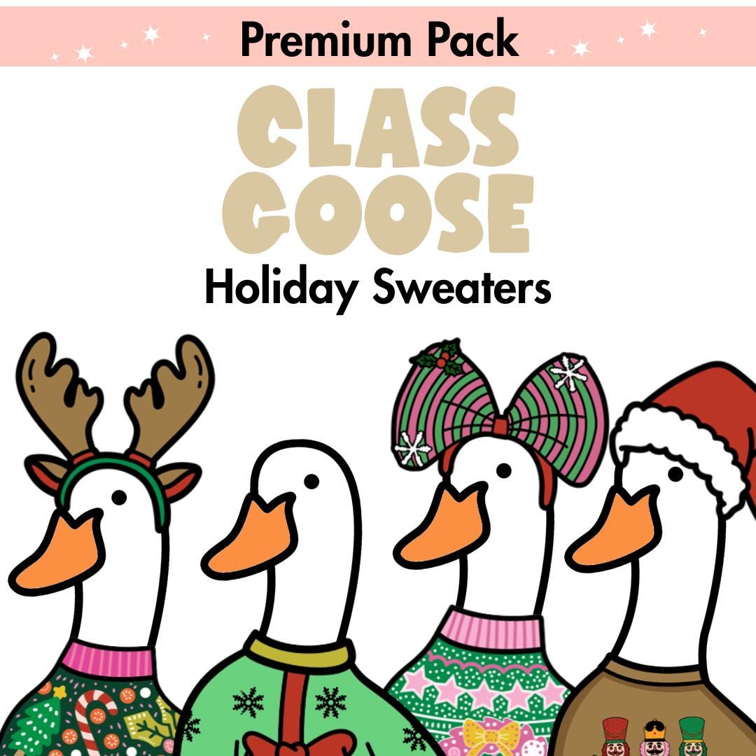 Christmas Sweater Classroom Goose Outfits - Ugly Sweater Class Mascot ...
