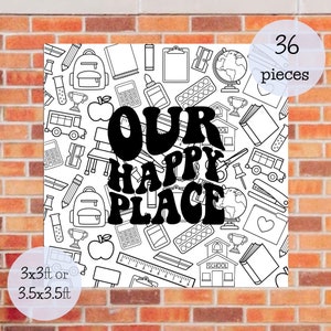 Back to School Bulletin Board | Collaborative Coloring Poster Art ...