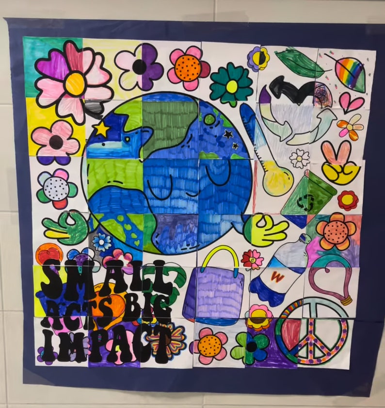 Earth Day Activities -collaborative Coloring Page Poster - Save the ...