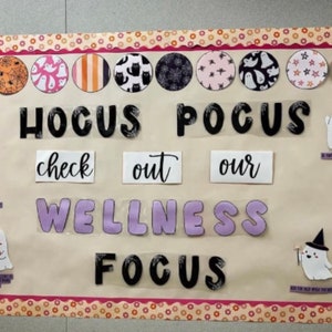 Halloween Hocus Pocus Bulletin Board Class Decor for Mental Health and ...
