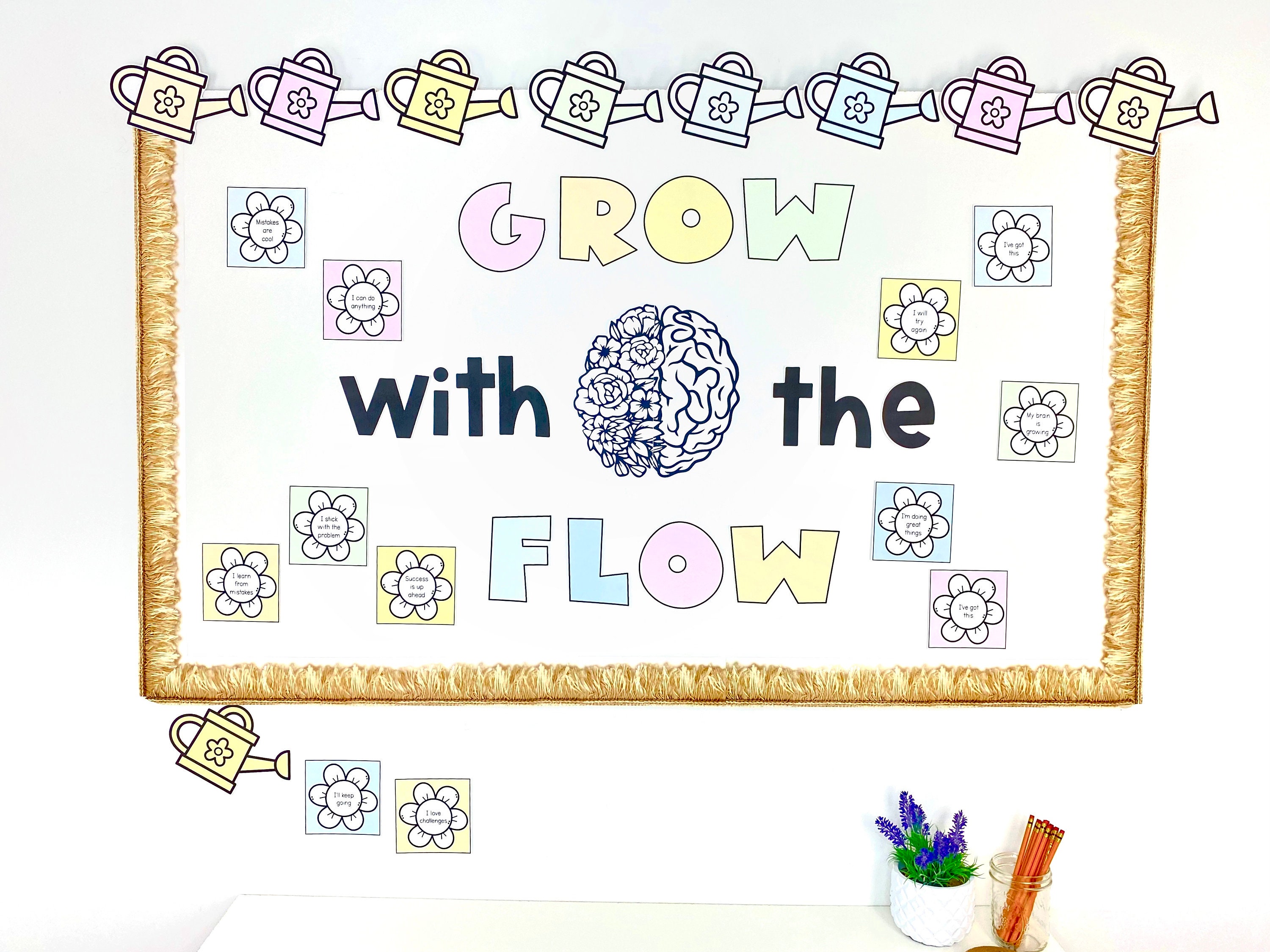 Growth Mindset Posters Wall Art Bulletin Board Set for Growth Mindset ...