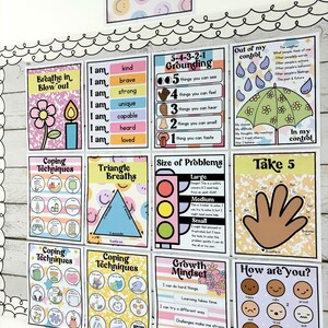 Bright Rainbow Classroom Decor | Classroom Calm Down Corner Posters ...