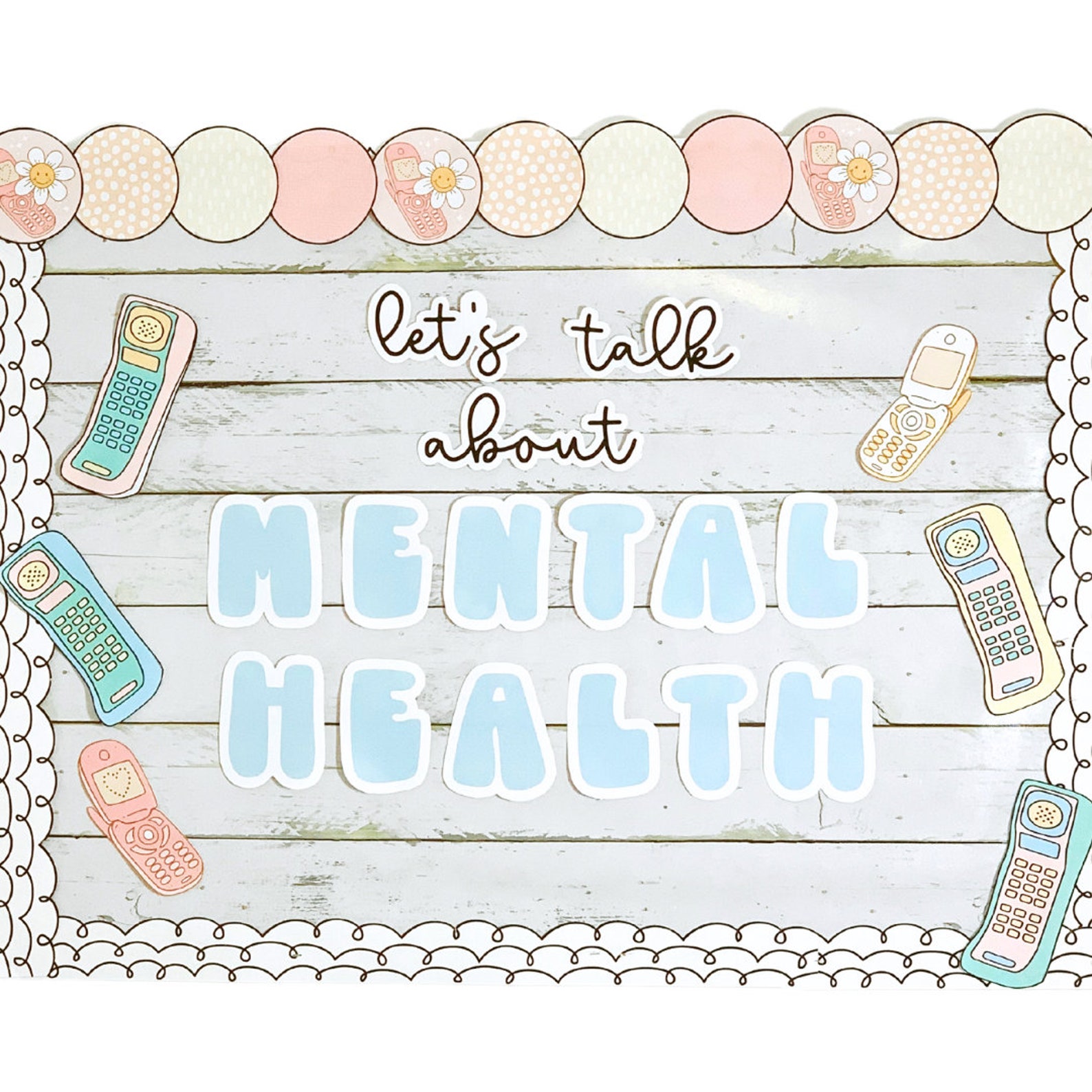 Mental Health Bulletin Board Retro Decor Mental Health Matters Bell ...