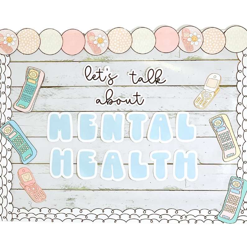 Mental Health Bulletin Board Retro Decor Mental Health Matters Bell ...