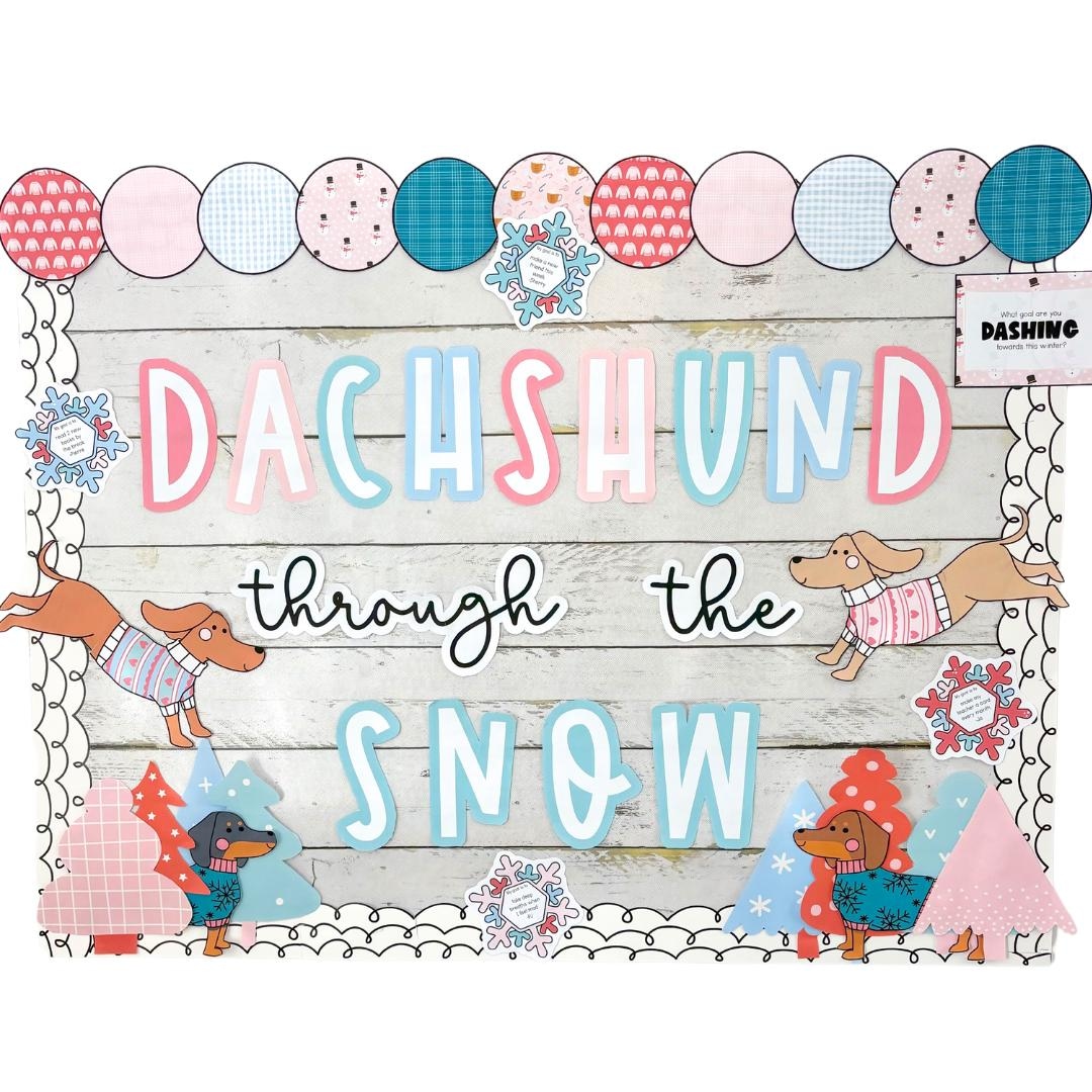 Dachshund Through the Snow - Winter Bulletin Board Set - Ugly Sweater ...