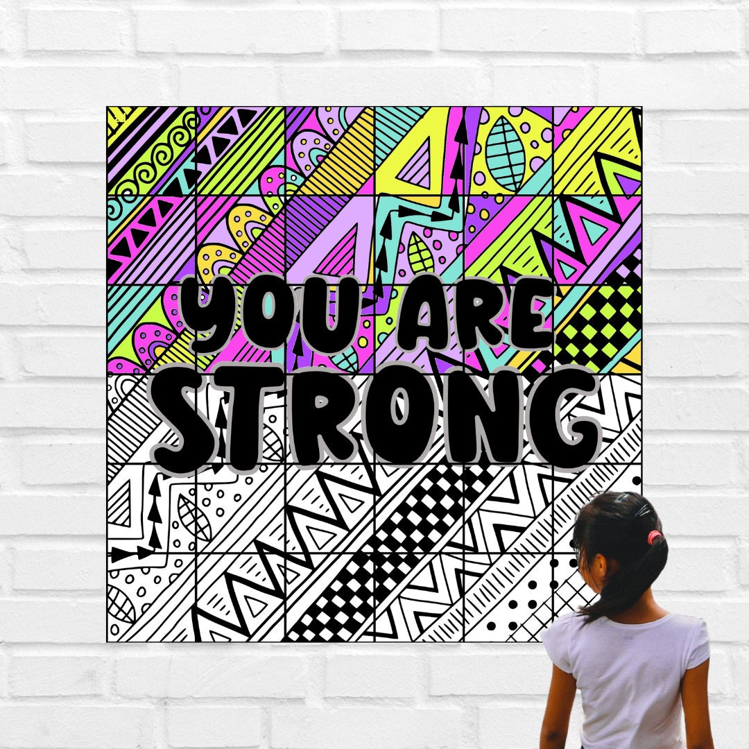 Collaborative Coloring Poster | Positive Affirmations Classroom Posters ...