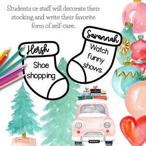 Christmas Bulletin Board Kit Self Care Printable | Staff Morale Teacher ...
