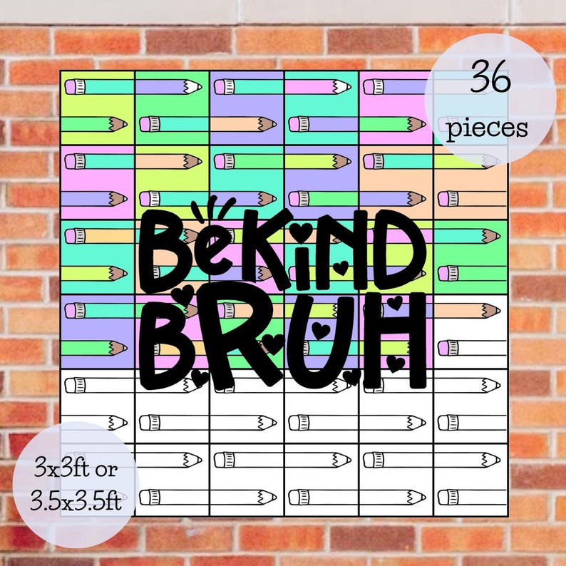 Be Kind Bruh Collaborative Poster – Kindness Coloring Activity for ...
