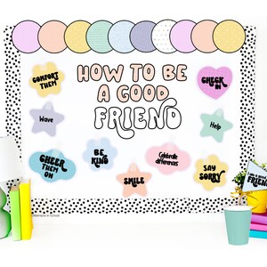 Friendship Bulletin Board | Counseling Office Decorations | Social ...