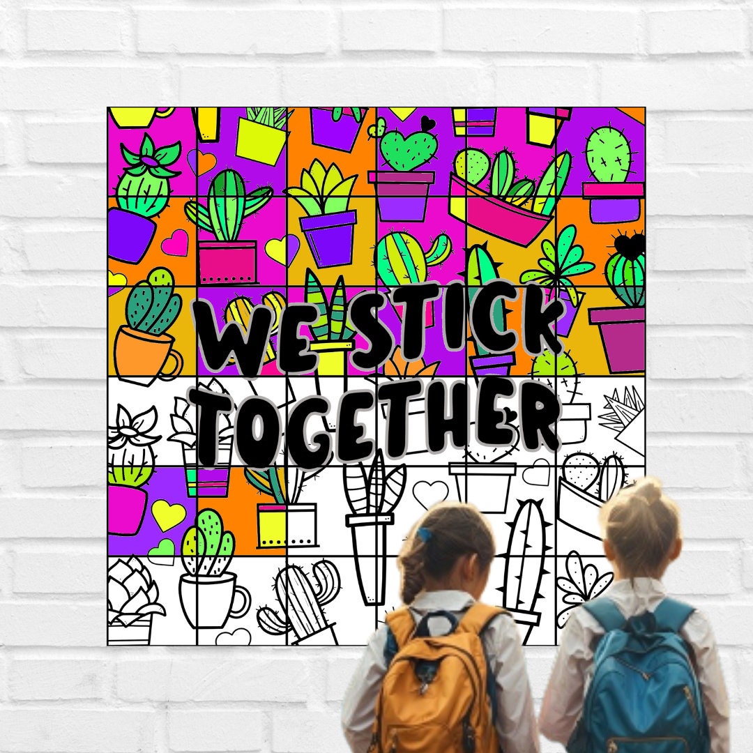Cactus Classroom Decor | Collaborative Coloring Page Poster ...