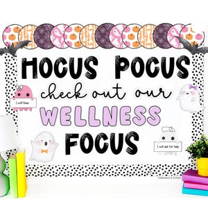Halloween Hocus Pocus Bulletin Board Class Decor for Mental Health and ...