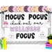 Halloween Hocus Pocus Bulletin Board Class Decor for Mental Health and ...