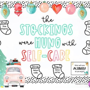 Christmas Bulletin Board Kit Self Care Printable | Staff Morale Teacher ...