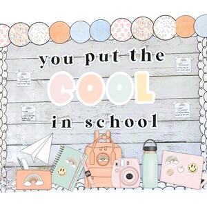 Back to School Bulletin Board | Pretty Pastel School Supplies | Smiley ...