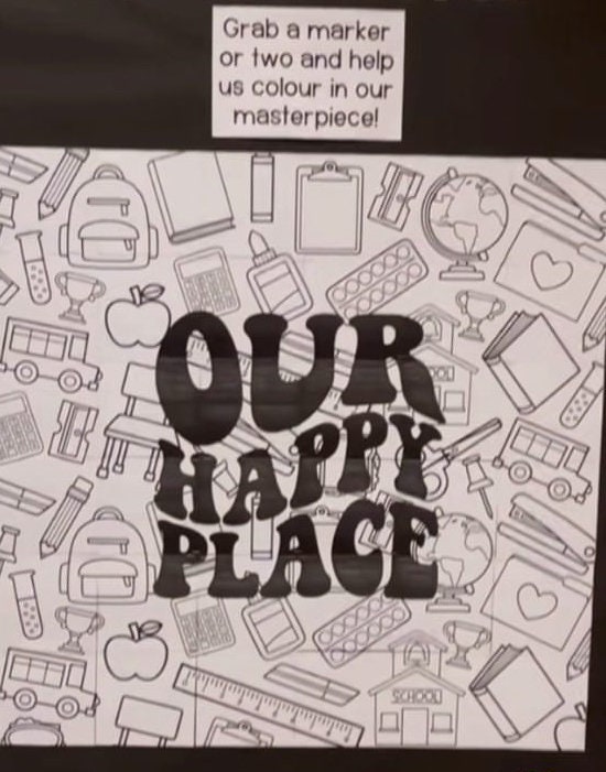 Back to School Bulletin Board | Collaborative Coloring Poster Art ...