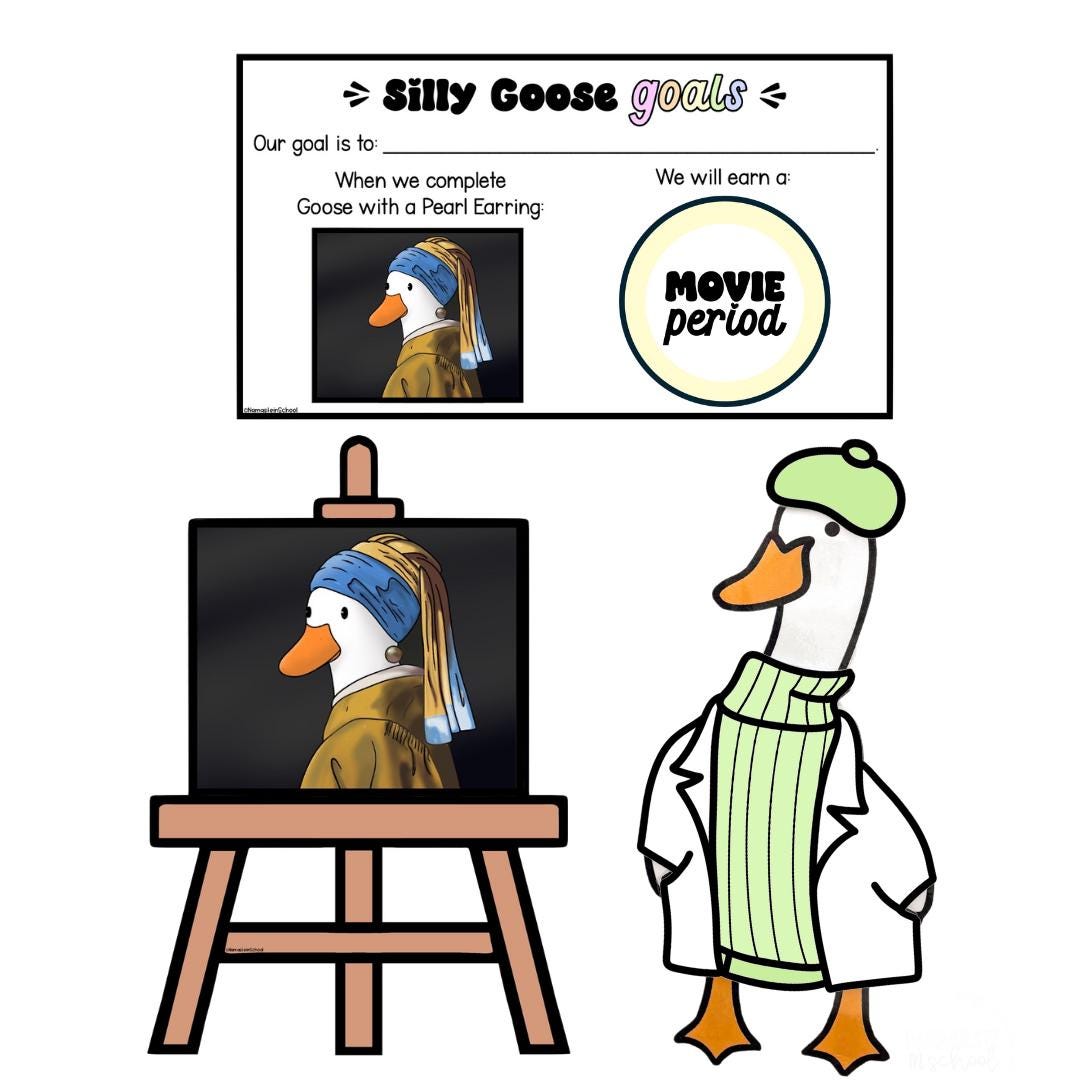 Silly Goose Printable - Porch Goose for the Classroom - Whole Class ...