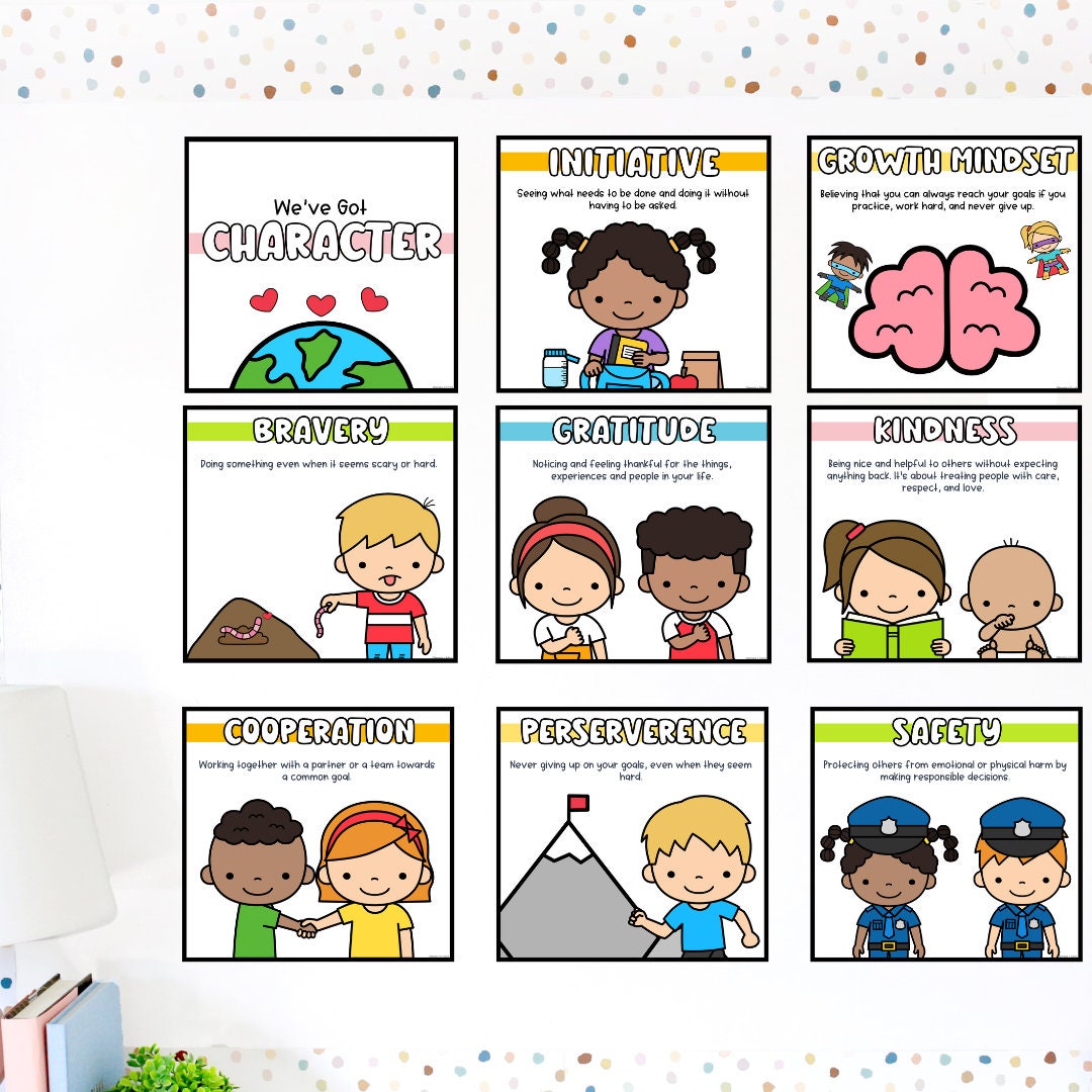 Character Traits Posters Back to School Bulletin Board - Etsy
