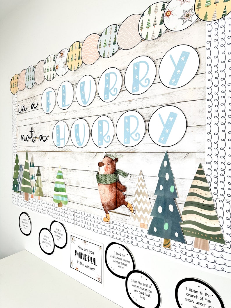 Mindfulness Bulletin Board Winter Classroom Decor Boho Classroom ...