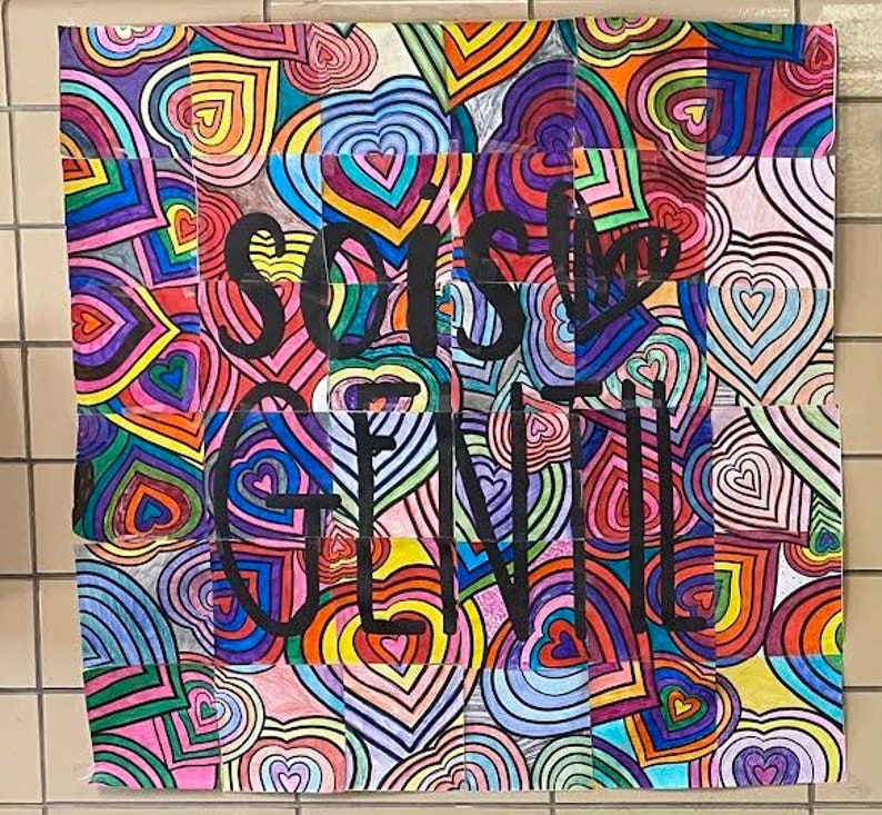 Sois Gentil French Collaborative Poster | Collaborative Coloring Page ...