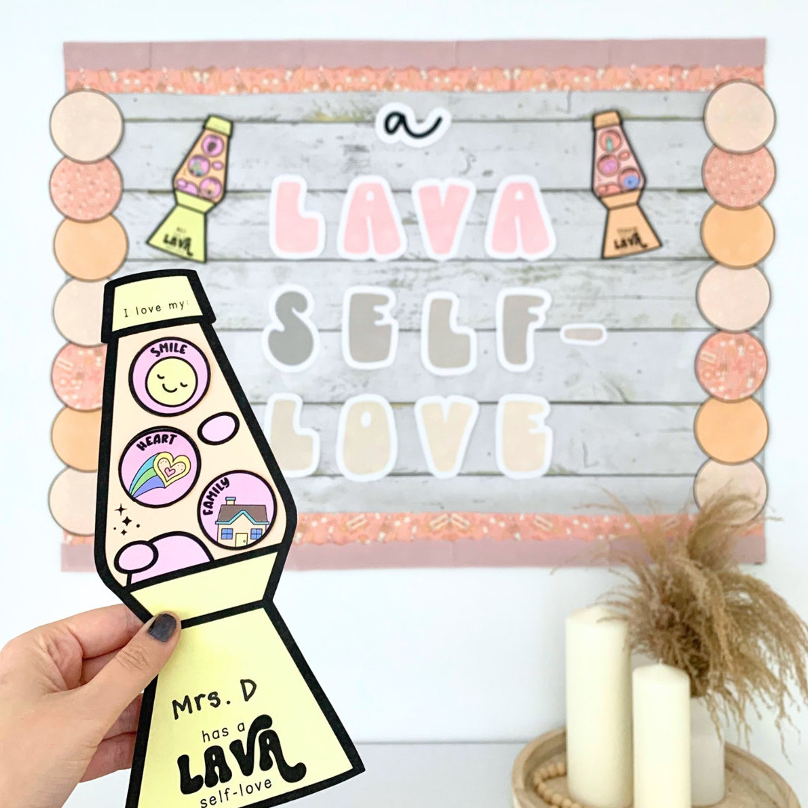 Self Love Club Decor Groovy Lava Lamp Classroom Bulletin Kit Valentines ...