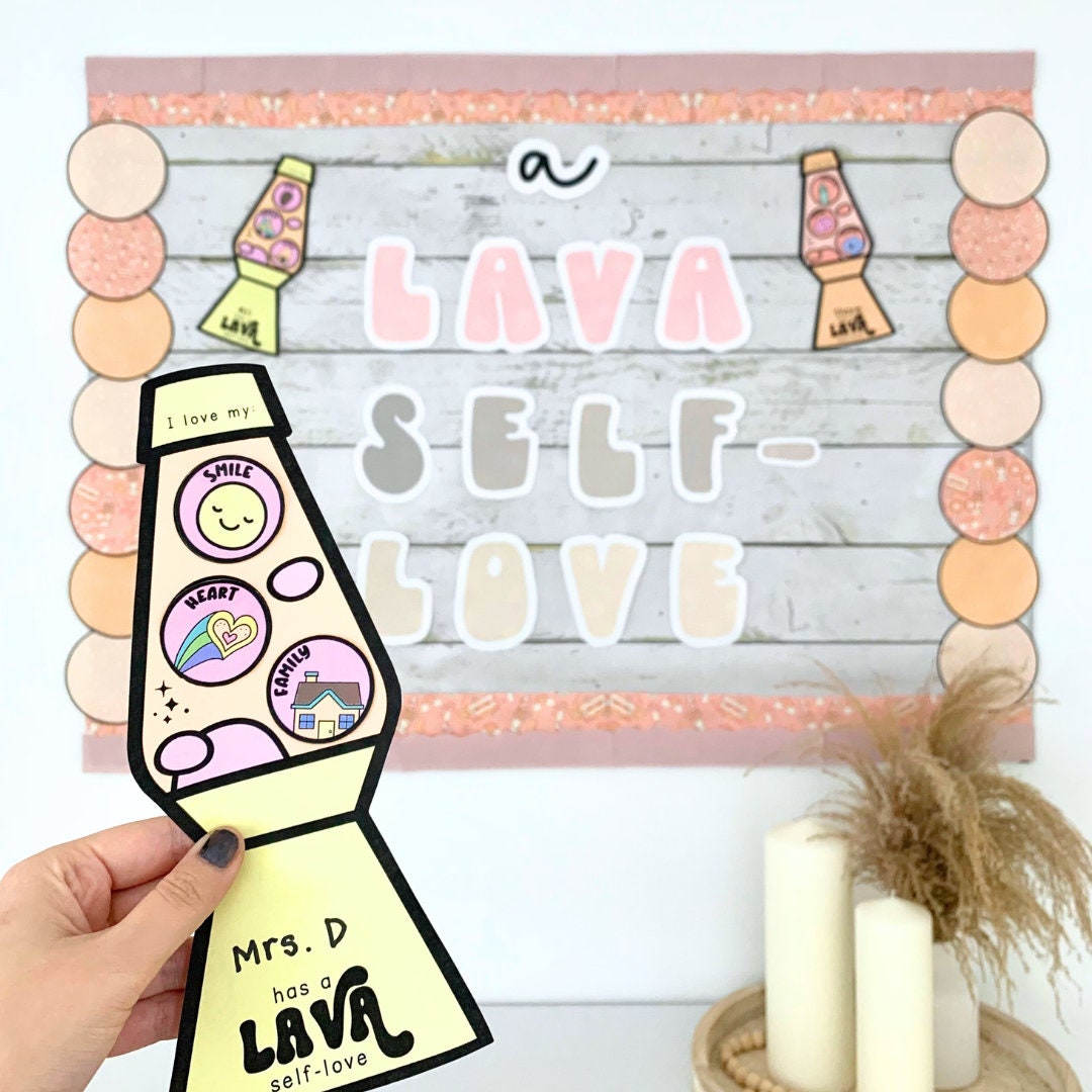 Self Love Club Decor Groovy Lava Lamp Classroom Bulletin Kit Valentines ...