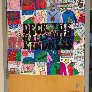 Collaborative Coloring Poster - Christmas Classroom Decor - Ugly ...