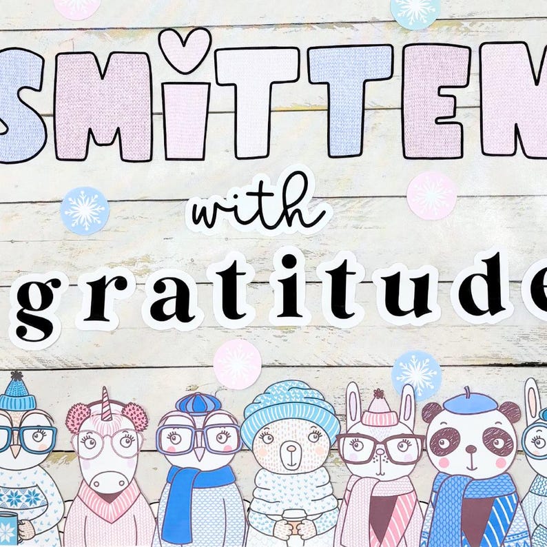 Mitten Bulletin Board - Winter Classroom Decor - Gratitude Bulletin ...