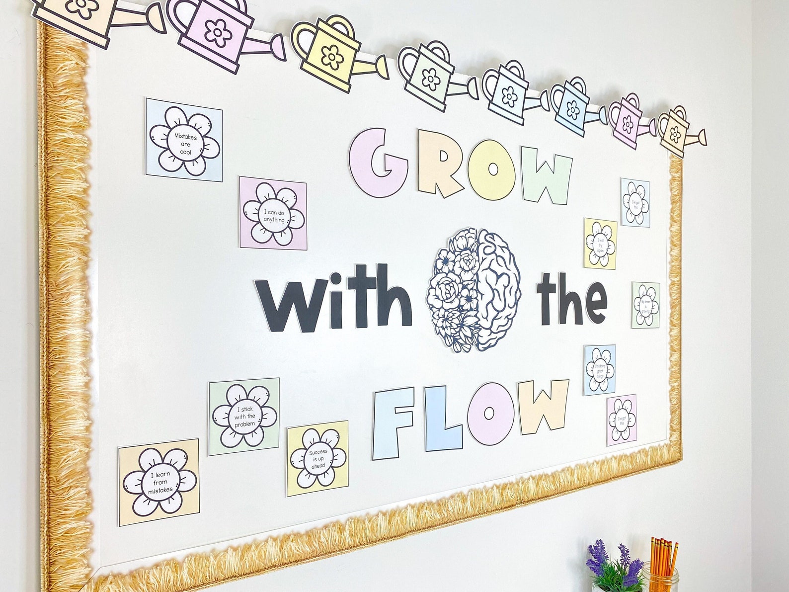 Growth Mindset Posters Wall Art | Bulletin Board Set for Growth Mindset ...