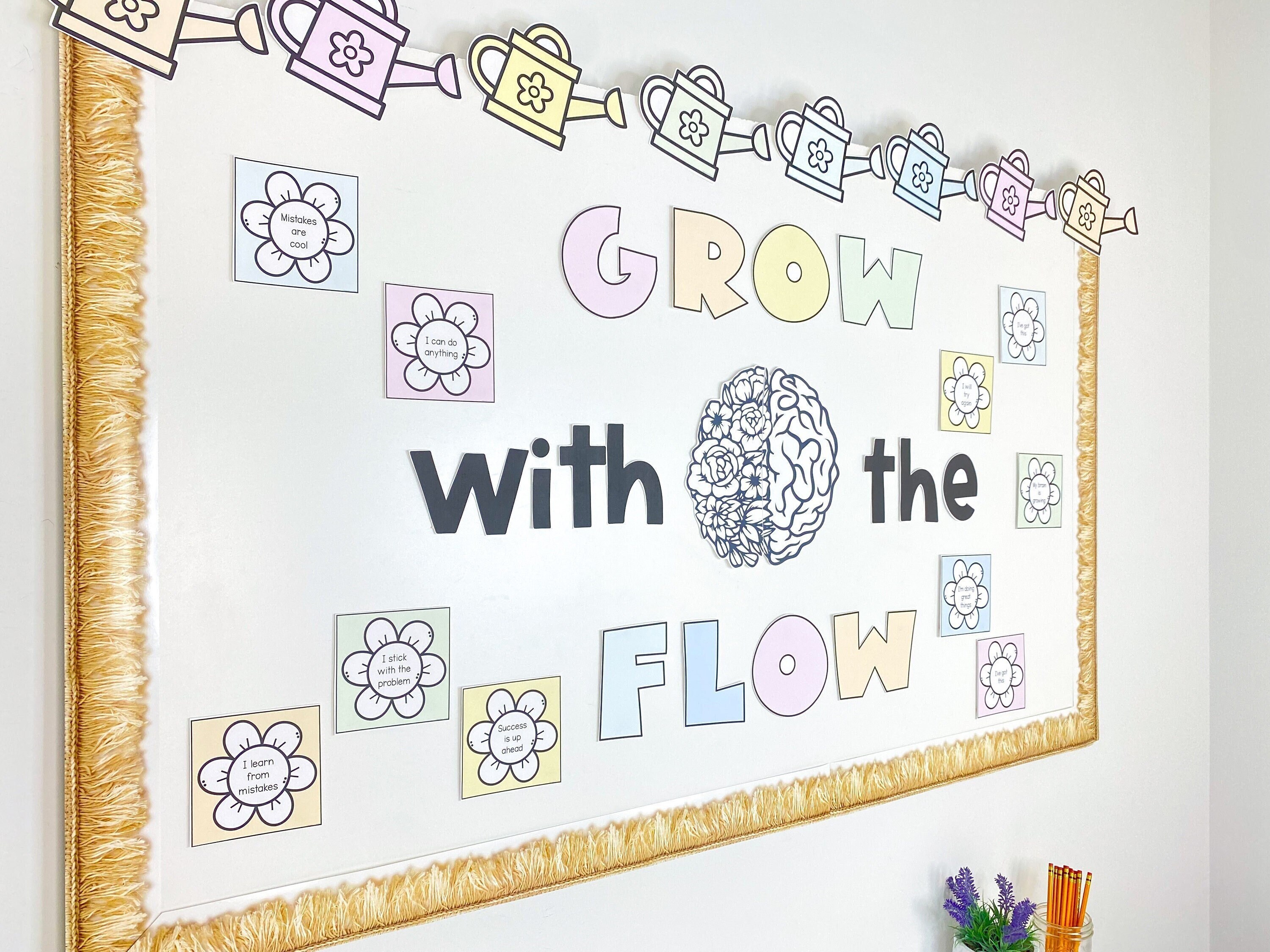 Growth Mindset Posters Wall Art Bulletin Board Set for Growth Mindset ...