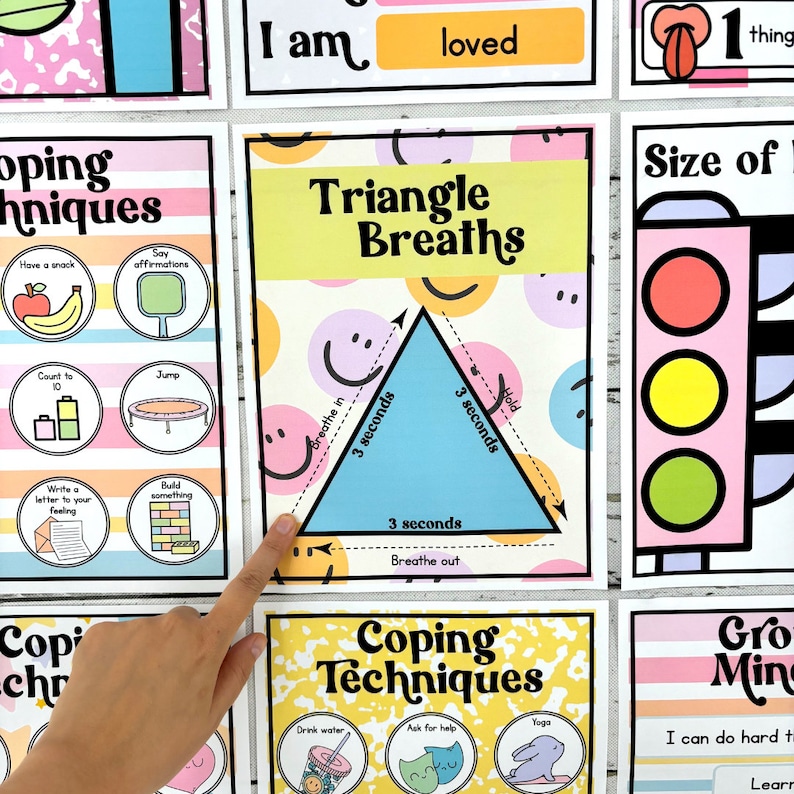 Bright Rainbow Classroom Decor | Classroom Calm Down Corner Posters ...