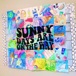 Summer Bulletin Board | Collaborative Art Poster Project for Kids | End ...