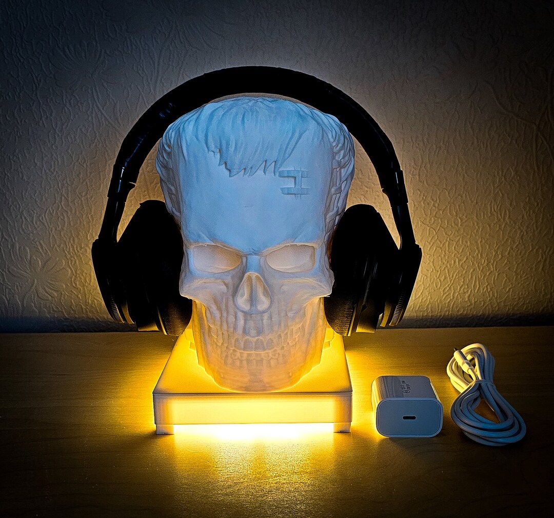 Frankenstein Skull Headphone Stand Illuminated Night Light - Etsy