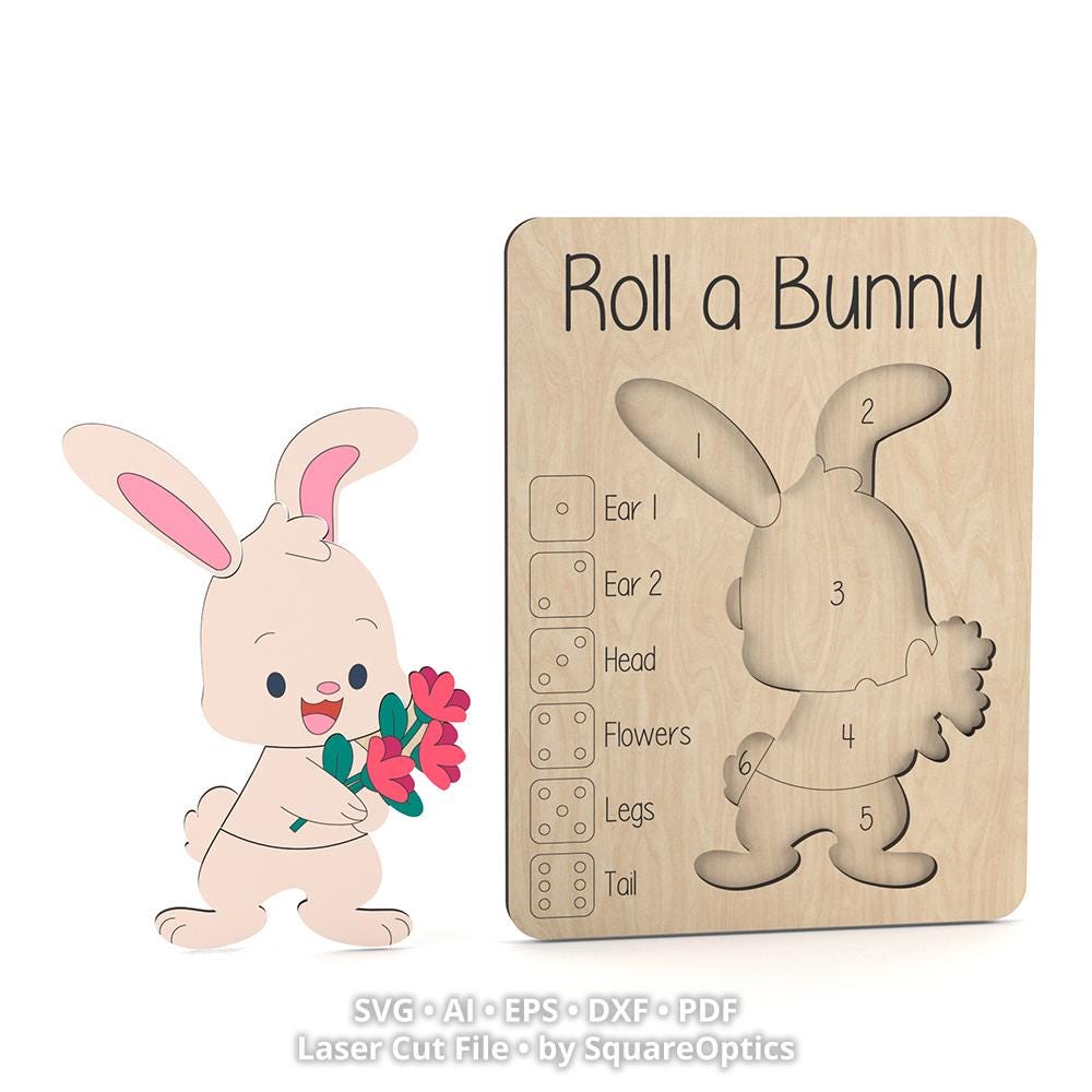 Easter Bunny Roll Dice & Build Game - Set of 4 Designs | Game for ...