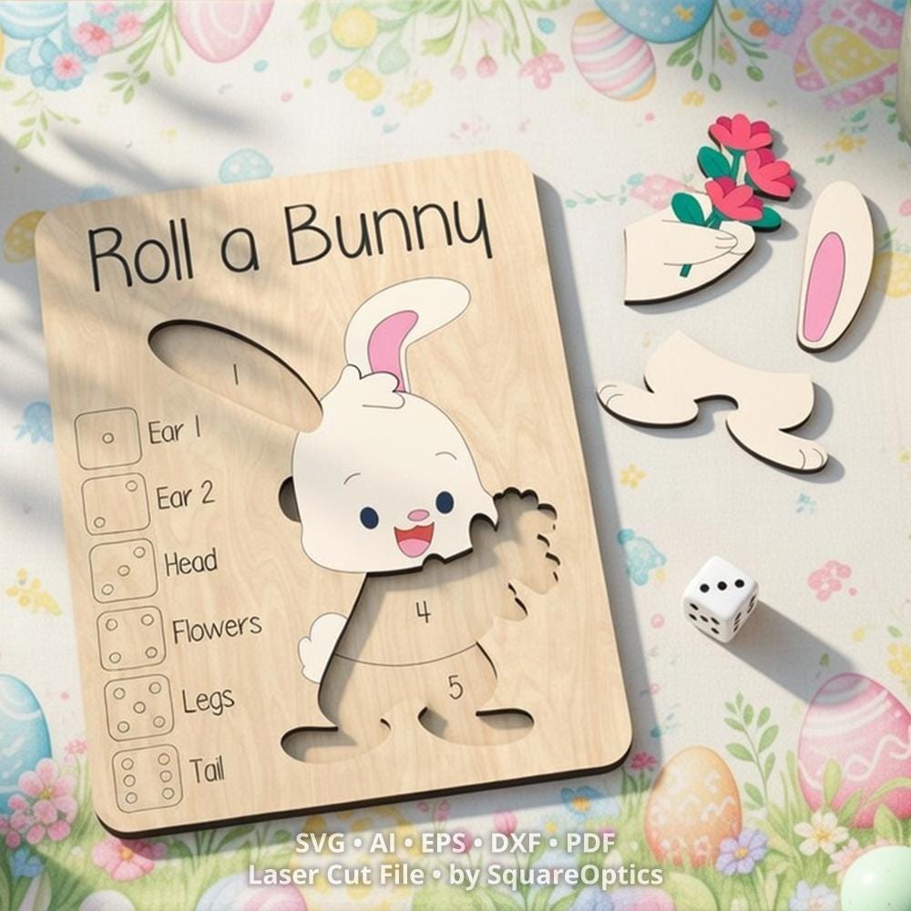 Easter Bunny Roll Dice & Build Game - Set of 4 Designs | Game for ...