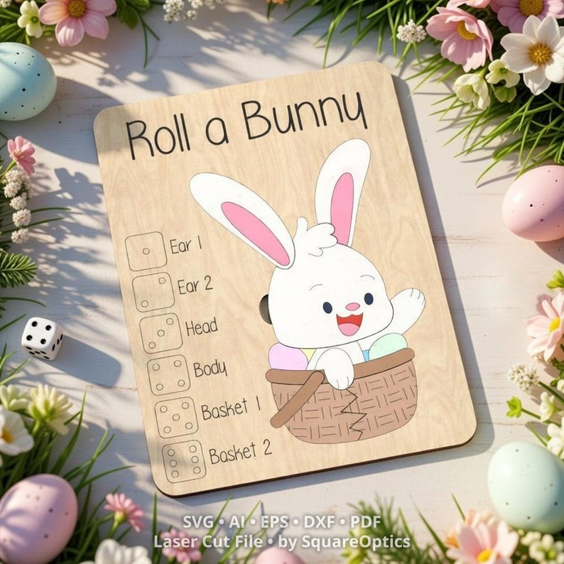 Easter Bunny Roll Dice & Build Game - Set of 4 Designs | Game for ...