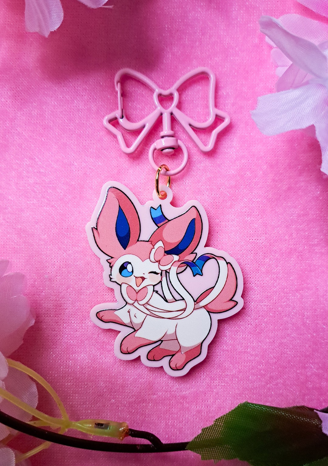 Pokémon Eevee Sylveon Acrylic Keychain - Etsy