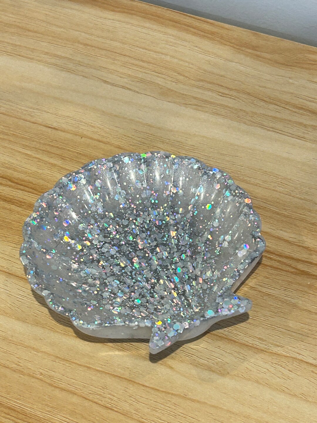 Holographic Silver Rainbow Pearlescent Shimmer Seashell Trinket Dish - Etsy