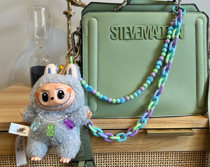 Sea Salt Coconut *REPLICA* Labubu Macaron Plush Purse Pal With Multi ...